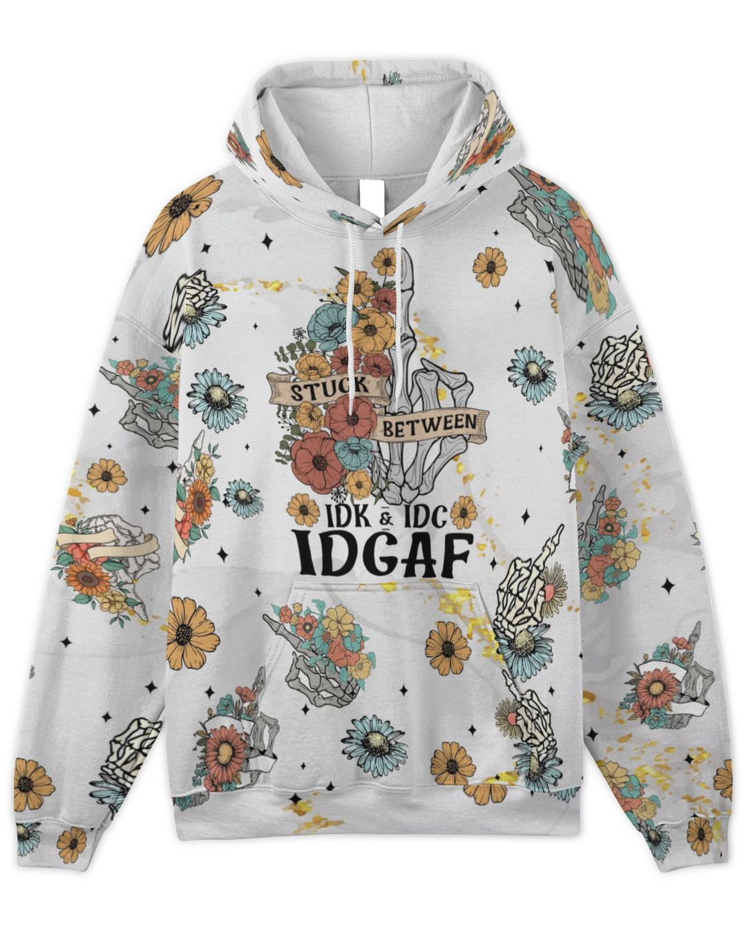 Skull n Life - 3D - Funny Floral Skull Stuck Between IDK - IDC & IDGAF ...