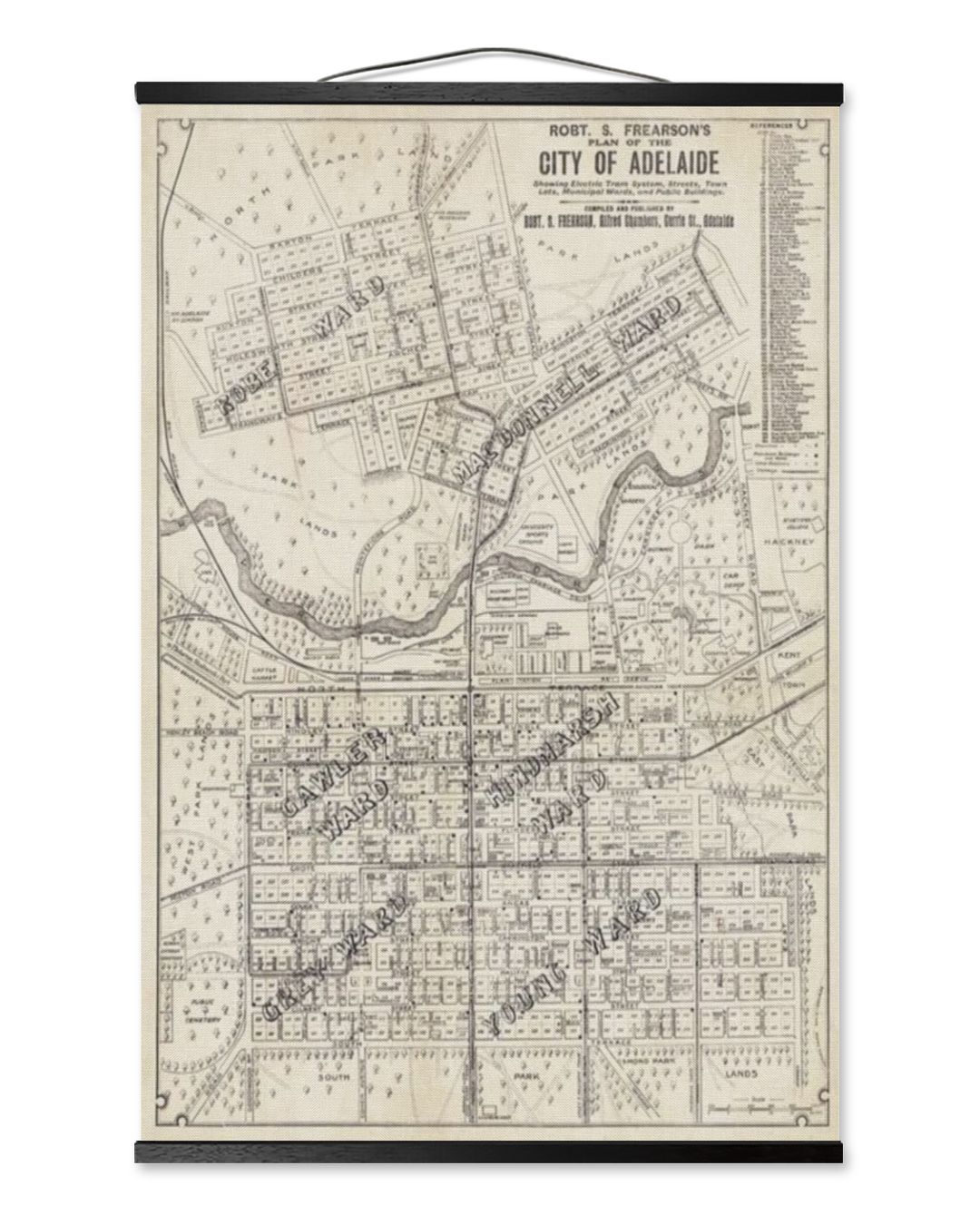 Hanging Canvas Print ,Old Map of Australia ,Adelaide Historical Map ...